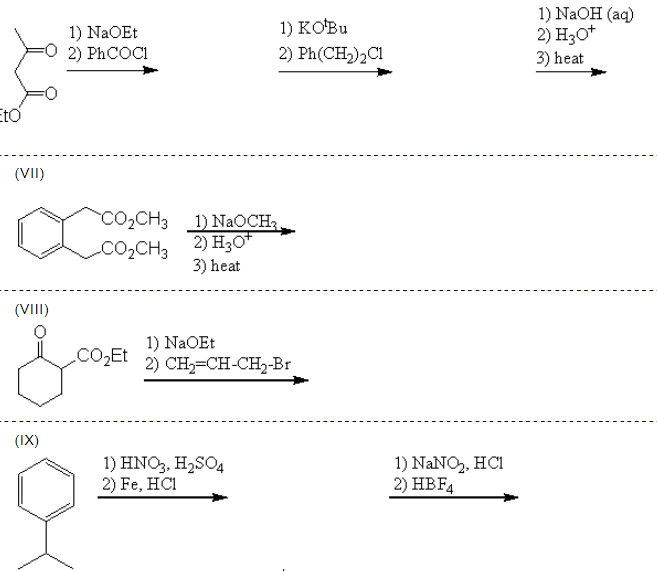 Solved 1) NaOEt O 2) PhCoci 1) KOBu 2) Ph(CH22CI 1) NaOH | Chegg.com