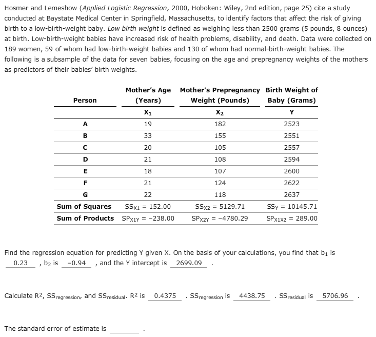 Solved: Hosmer And Lemeshow (Applied Logistic Regression, ... | Chegg.com Solved: Hosmer And Lemeshow (Applied Logistic Regression, ... | Chegg.com