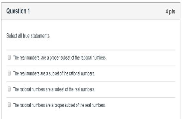 Solved Question 1 pts Select all true statements. The real | Chegg.com