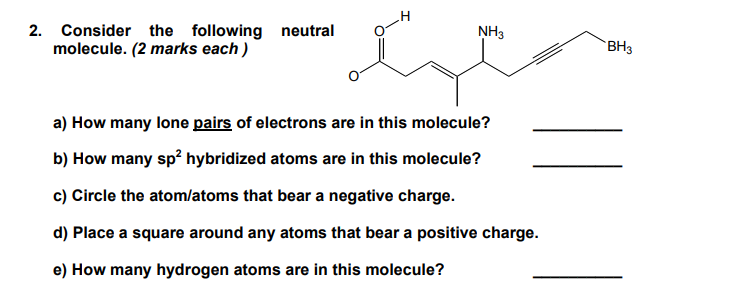 Solved 2. Consider the following neutral C0 NH3 molecule. (2 | Chegg.com