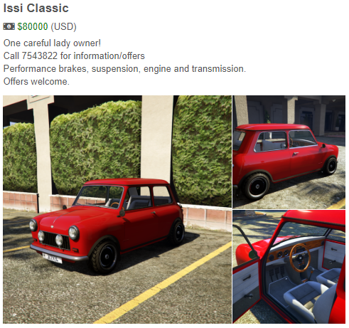 [For Sale] Issi Classic - Archive - GTA World Forums - GTA V Heavy ...