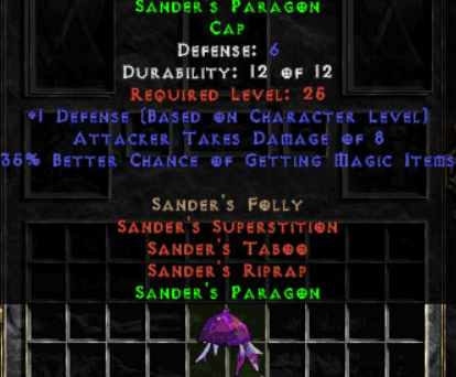 Paying 10 Fgs For Sander's Paragon ( Set Cap ) - Topic - d2jsp