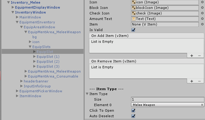 Item Window Duplicated & show only 1 Type | Invector