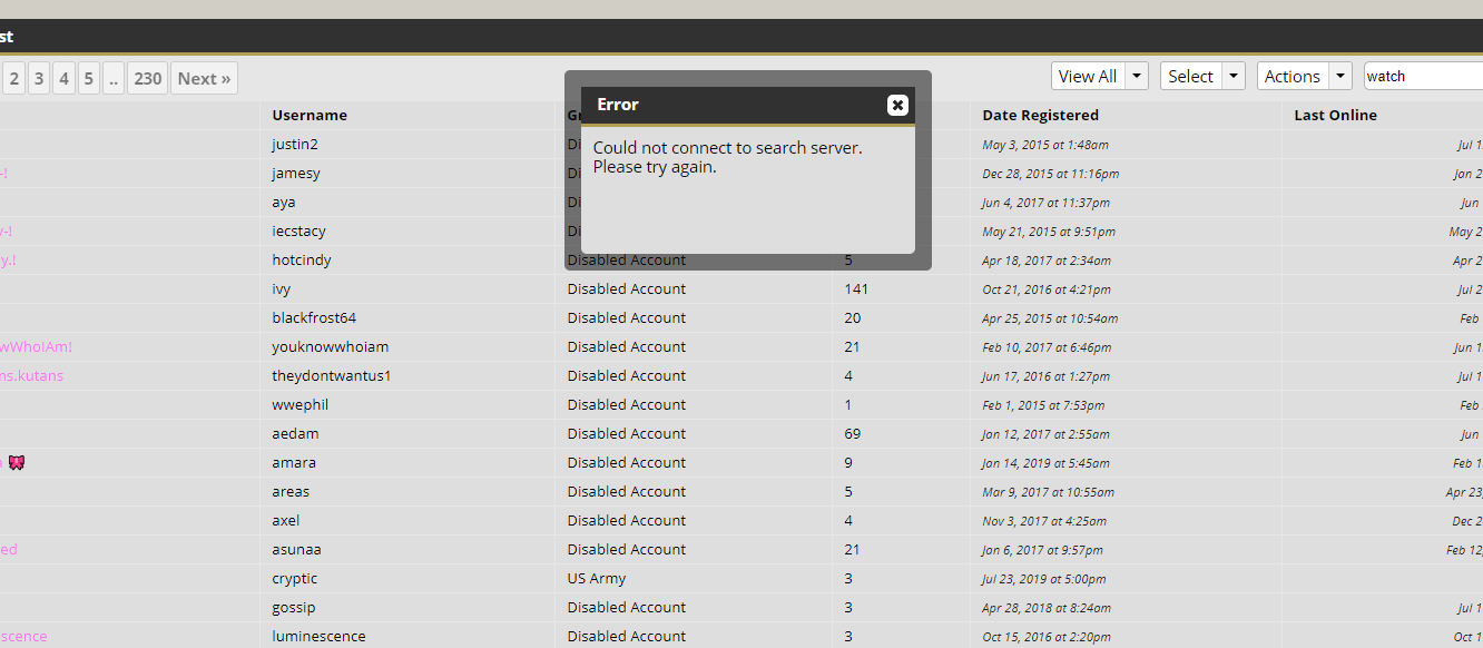 Error Cannot Connect To Search Server Proboards Support