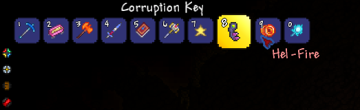 I just got a corruption key and a Hel-Fire from a Corrupt slime ...