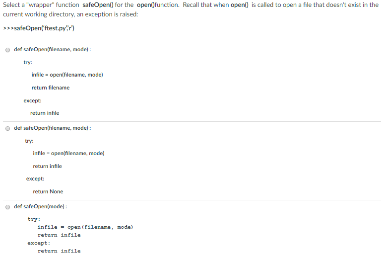 Solved Select A Wrapper Function Safeopen For The