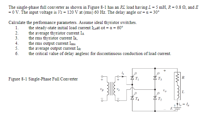 Solved The single-phase full converter as shown in Figure | Chegg.com