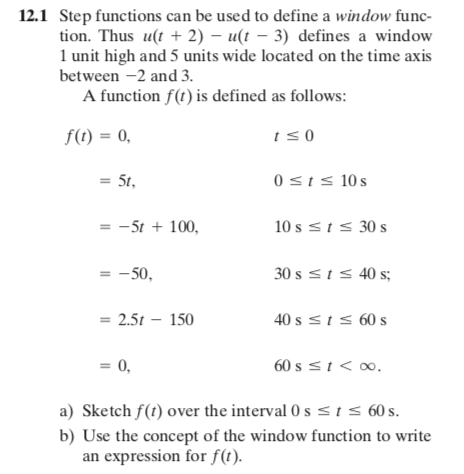 Solved 12.1 Step functions can be used to define a window | Chegg.com