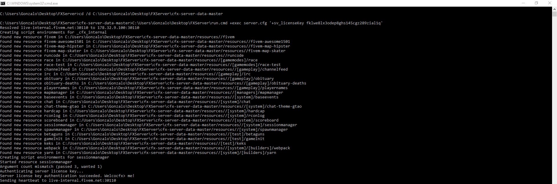 Error when starting the server locally - Server Discussion - Cfx.re Community
