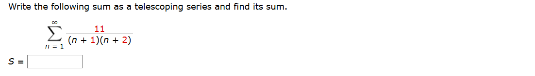 Solved Write the following sum as a telescoping series and | Chegg.com