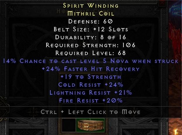 O Spirit Winding Mithril Coil - Rare Belt - Topic - d2jsp