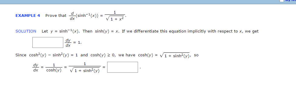 Solved Let y = sinh^-1(x). Then sinh(y) = x. If we | Chegg.com