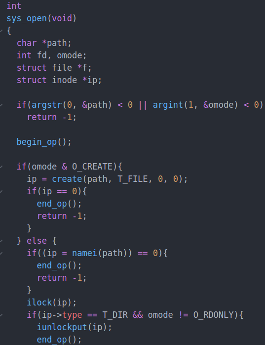 Solved xv6 chmod function. Most of the code is below, | Chegg.com