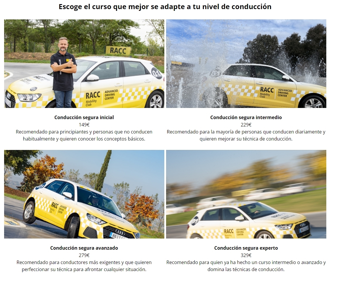 Curso de conduccion RACC/RACE merecen la pena? Puedo llevar mi coche ...