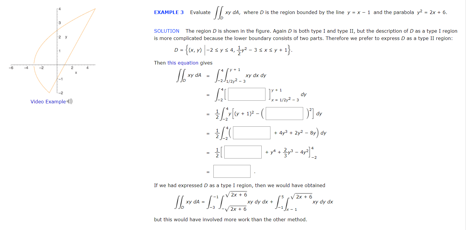 Solved EXAMPLE 3 Evaluate xy dA, where D is the region | Chegg.com