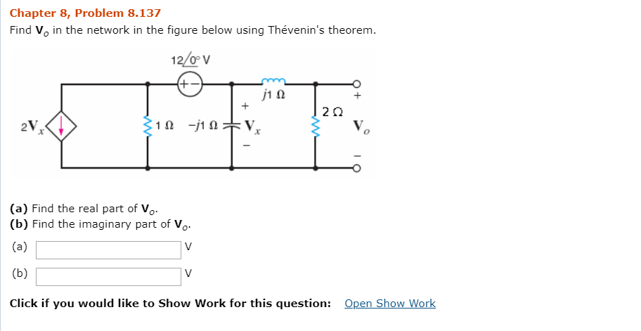 Solved Chapter 8, Problem 8.137 Find Vo in the network in | Chegg.com