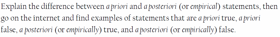 Solved Explain the difference between a priori and a | Chegg.com