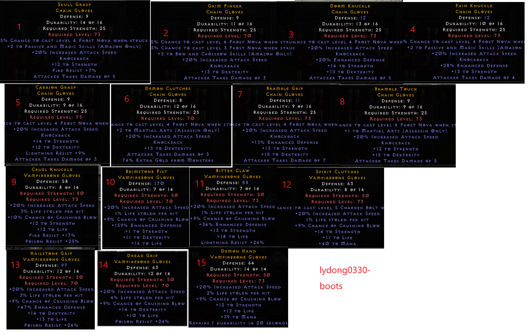 Xh23 Kb Cb Gloves Dex Res Mana Res Etc - Topic - d2jsp