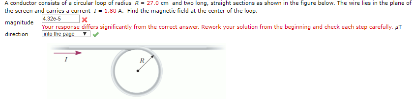 Solved A conductor consists of a circular loop of radius R | Chegg.com