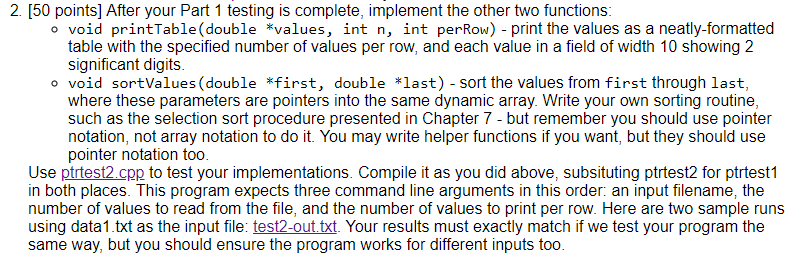 Solved 2. [50 points] After your Part 1 testing is complete, | Chegg.com
