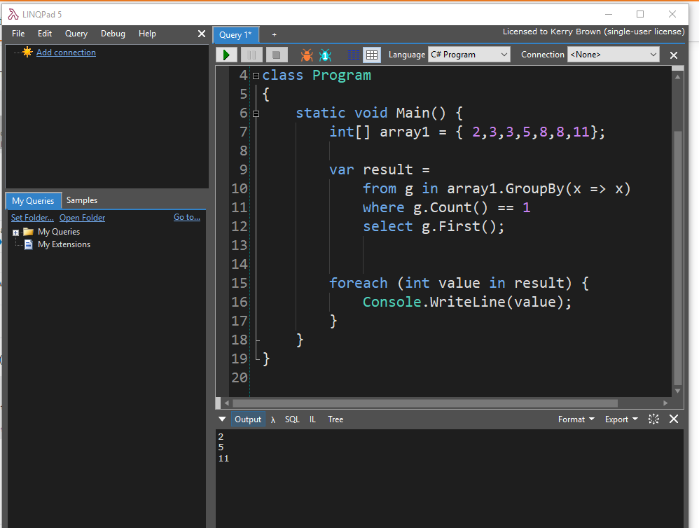 Solved: I need to find unique values (linq distict is not suitable ... Solved: I need to find unique values (linq distict is not suitable ...