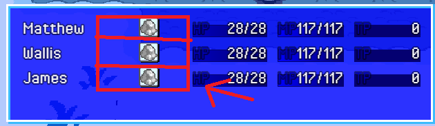 What is the name for the window that holds the status icons? | RPG ...