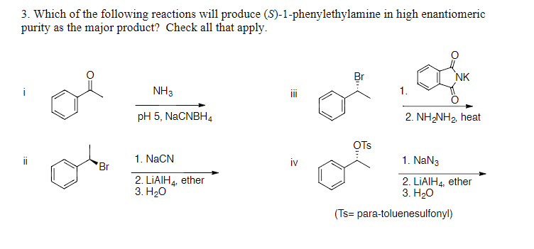 Solved Which of the following reactions will produce | Chegg.com