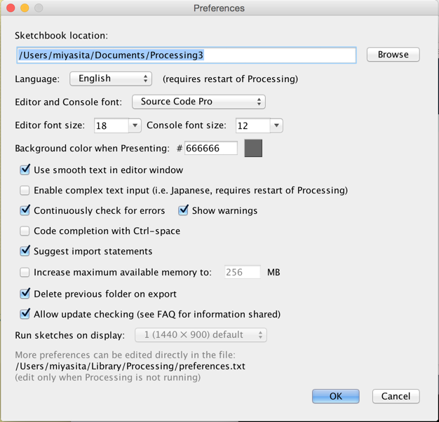 ProcessingPreferences - MIYAKEN