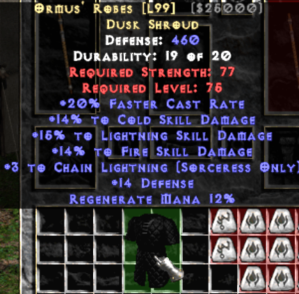 FT: +3 Chain Lightning +15% Lightning ORMUS ROBE : r/slashdiablo