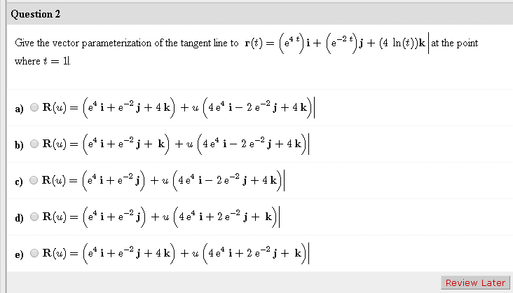 Solved Give the vector parameterization of the tangent line | Chegg.com