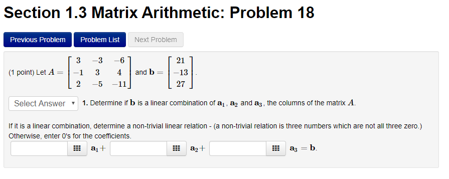 Solved Section 13 Matrix Arithmetic Problem 18 Previous 4875