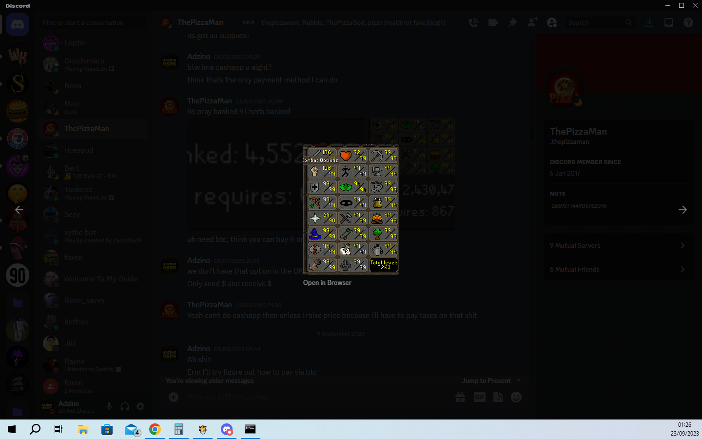 ThePizzaMan - off site scam. | Sell & Trade Game Items | OSRS Gold | ELO