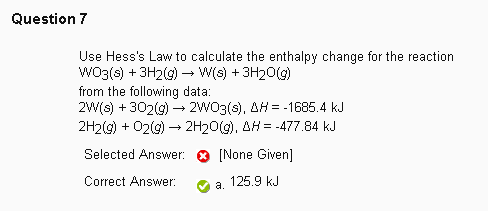 Solved: Use Hess's Law To Calculate The Enthalpy Change Fo... | Chegg.com