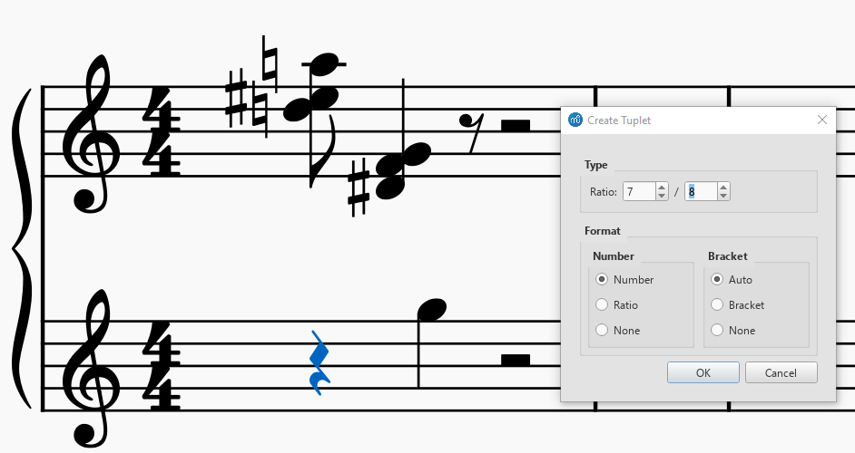 How do I make this septuplet (32nd note) play together with the quaver ...