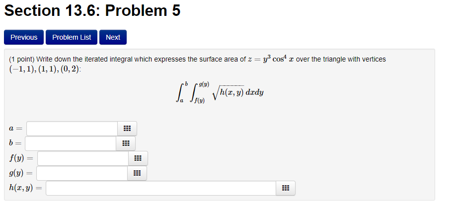 Solved Section 13.6: Problem5 Previous Problem List Next (1 | Chegg.com