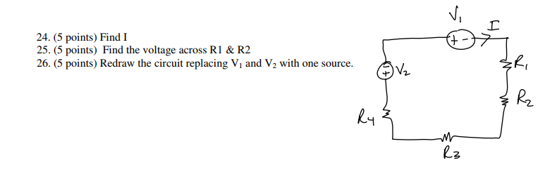 Solved Find I Find the voltage across R1 & R2 Redraw the | Chegg.com