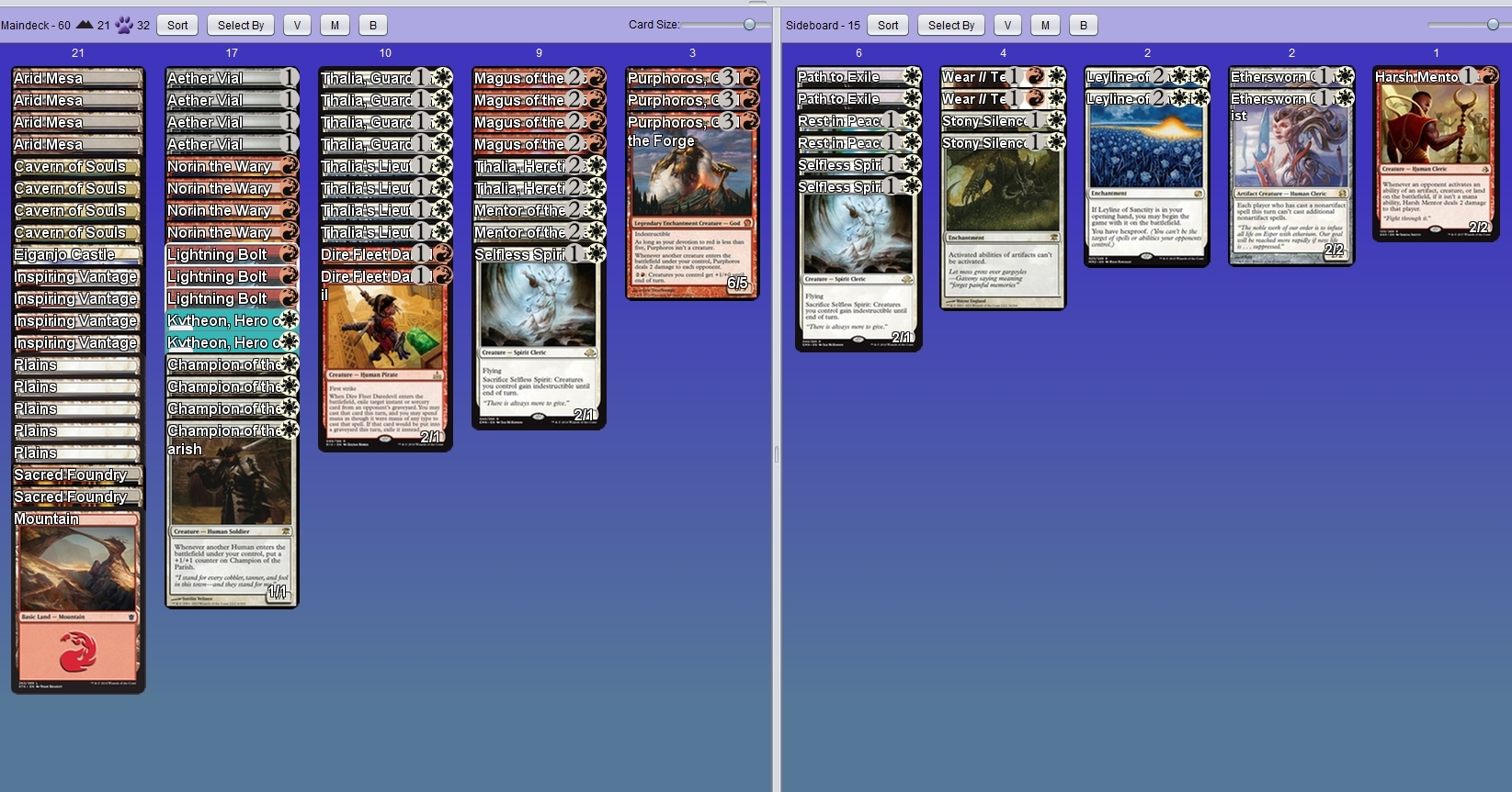 Im new to modern and i want to make a Norin deck work. Here are 5 trys ...