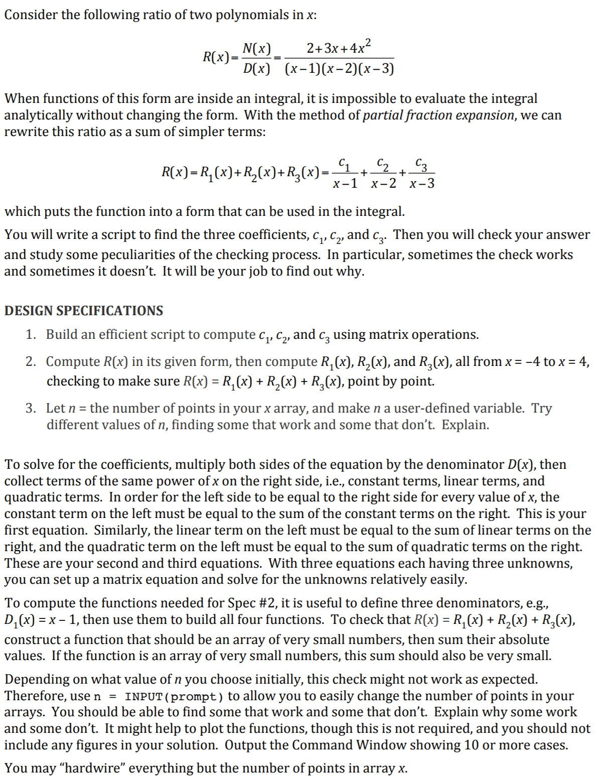 Consider the following ratio of two polynomials in x: | Chegg.com