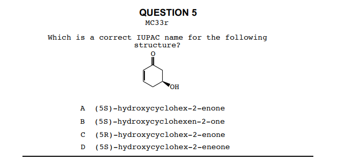 Solved QUESTION 5 MC33r Which is a correct IUPAC name for | Chegg.com