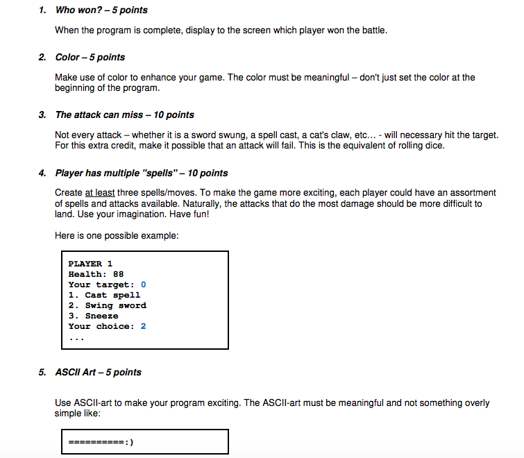 Overview Time to make a game - a game that will fully | Chegg.com