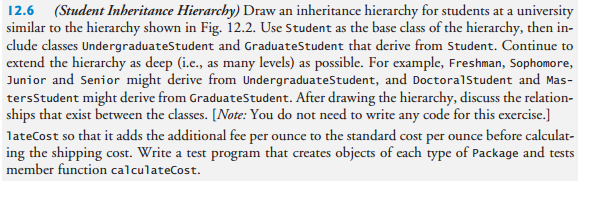 Solved Draw an inheritance hierarchy for students at a | Chegg.com