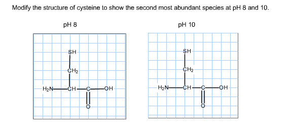 Solved Modify the structure of cysteine to show the | Chegg.com