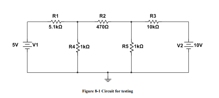 Solved PRELAB 1. For the circuit in Figure 8-1, use mesh | Chegg.com