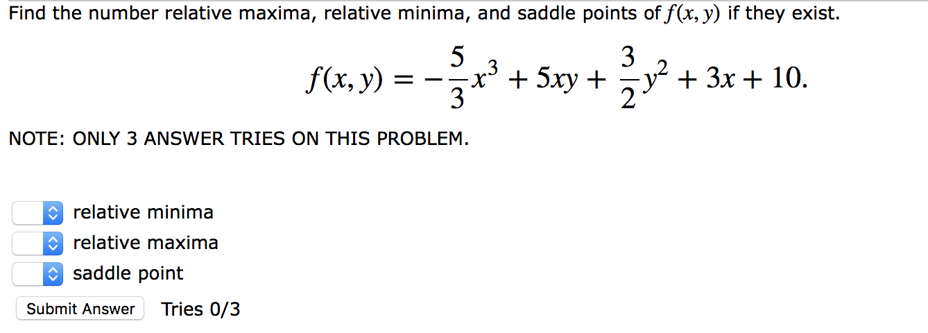 Solved Find the number relative maxima, relative minima, and | Chegg.com