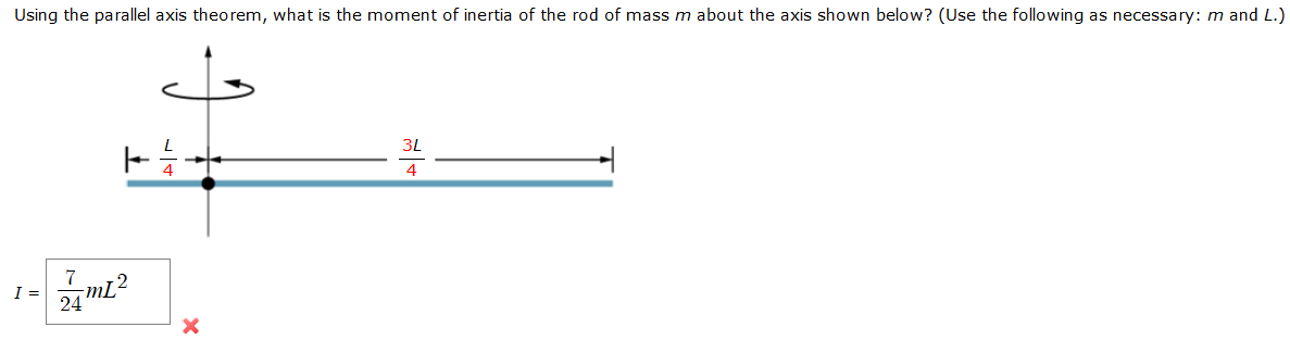 Solved Using the parallel axis theorem, what is the moment | Chegg.com