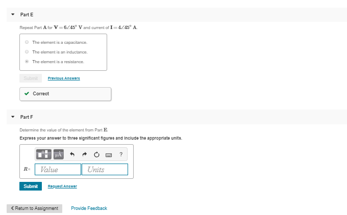 Solved Part A A certain element has a phasor voltage of | Chegg.com