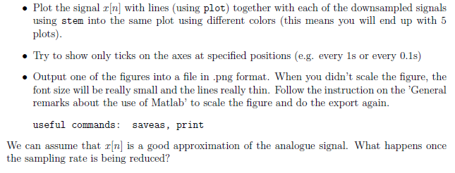 Solved Having the Matlab code for sampling the signal with a | Chegg.com