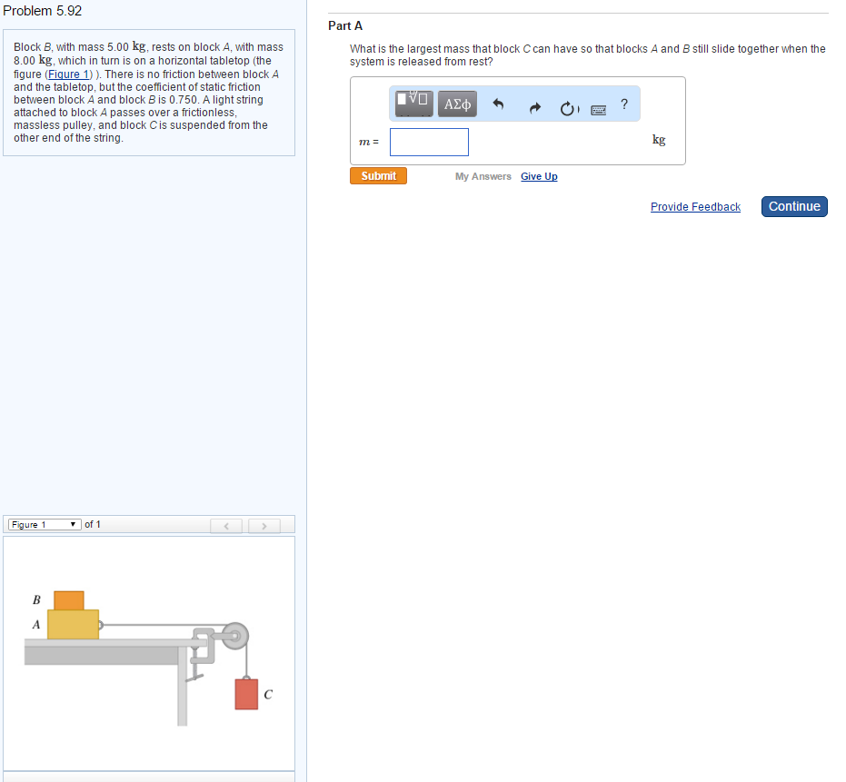 Solved Block B, with mass 5.00 Kg, rests on block A, with | Chegg.com