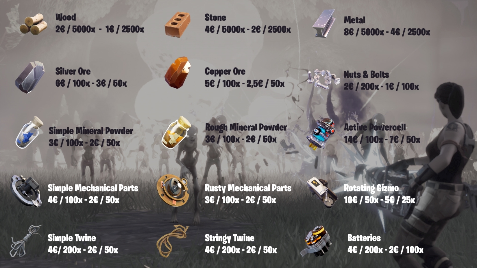 [Selling] PvE Store | Save of the World | Weapons | Materials | Traps