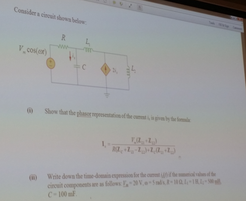 Solved Consider a circuit shown below: (i) Show that the | Chegg.com